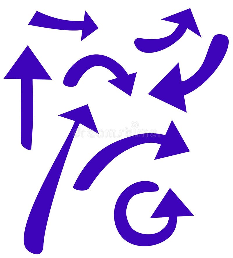 Blue Arrows Pointing in Different Directions Stock Illustration ...