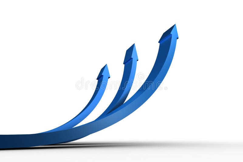Blue arrows pointing up stock illustration. Illustration of pointing ...
