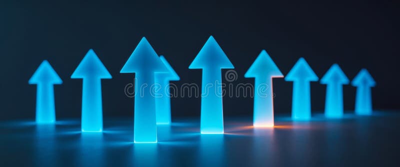 Blue Arrows Pointing Upward, Representing Growth, Progress, and ...