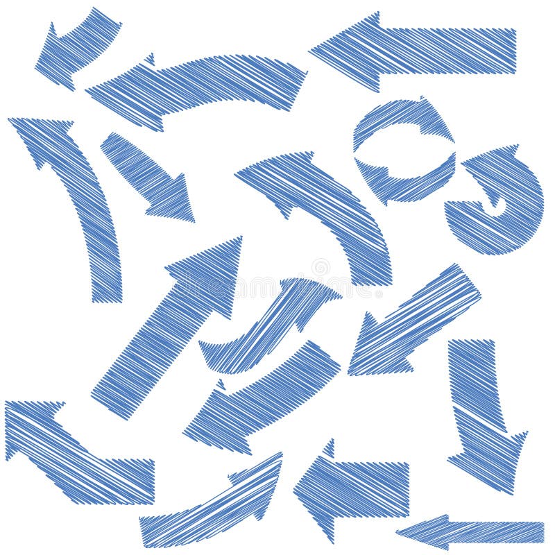 Blue arrows set stock vector. Illustration of graphic - 47572080