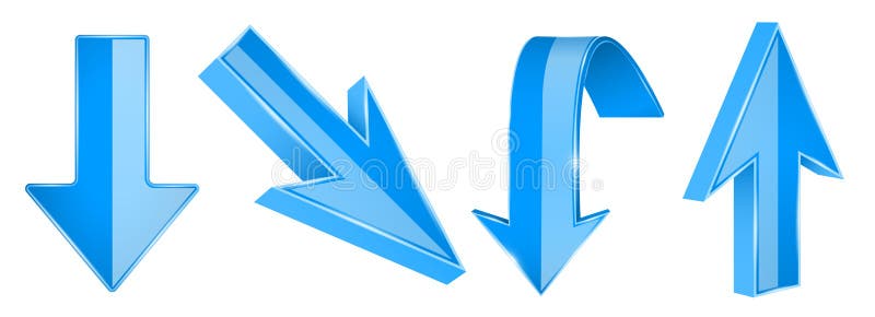 Red and Blue 3d Arrows. Up and Down Signs Stock Vector - Illustration ...
