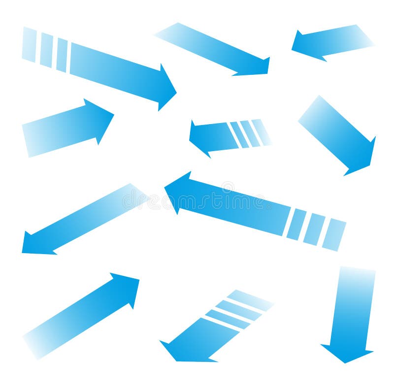 Blue arrows stock vector. Illustration of vector, direction - 52090210