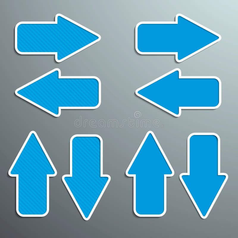 Blue Arrows in Various Directions with a Texture a Stock Vector ...