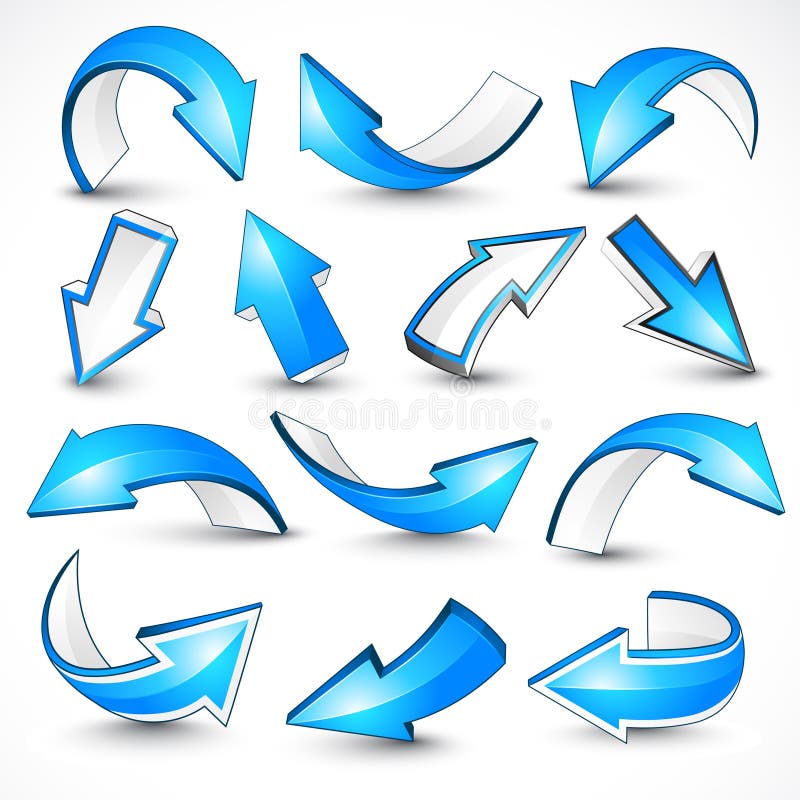 Blue Arrows. Vector Illustration Stock Vector - Illustration of ...