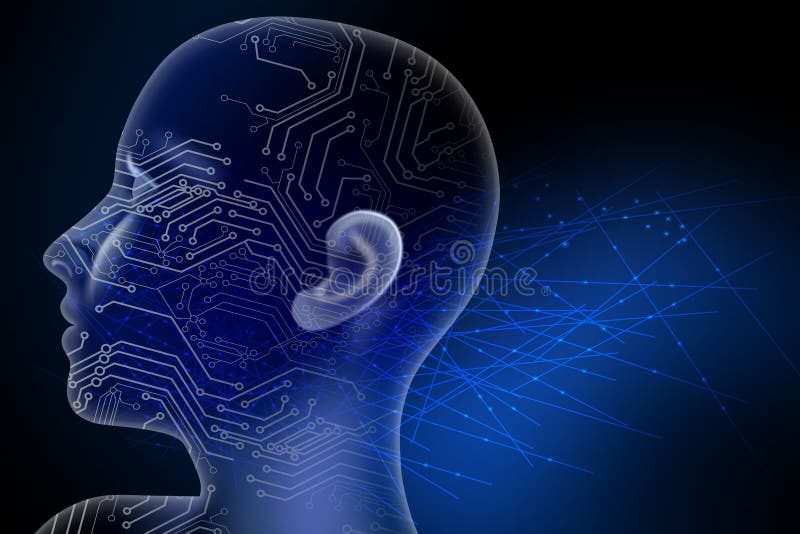 Blue Artificial Intelligence Circuit Processor Background,abstract ...