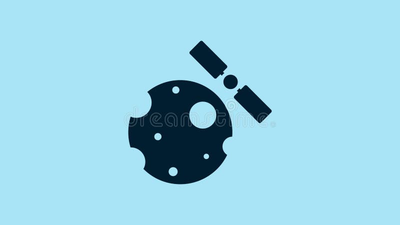 Blue Artificial Satellites Orbiting the Planet Earth in Outer Space ...