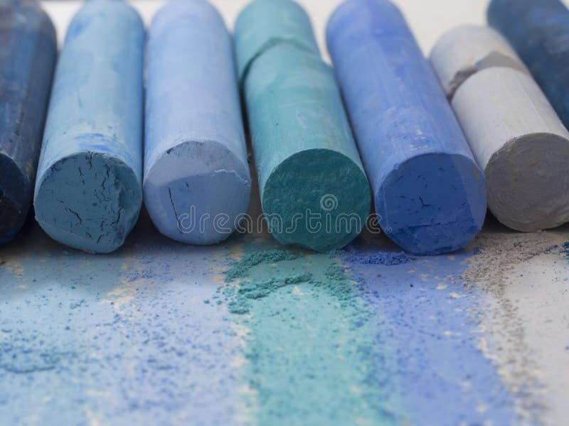 Blue artistic crayons stock image. Image of office, crayons - 78939285