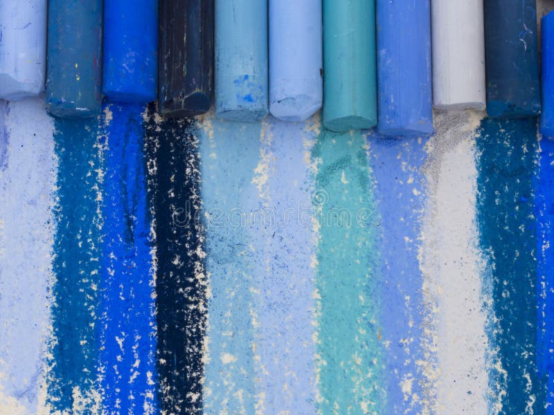 Blue artistic crayons stock image. Image of abstract - 78939387