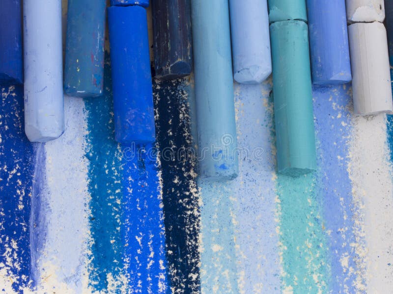 Blue artistic crayons stock image. Image of creation - 78939397