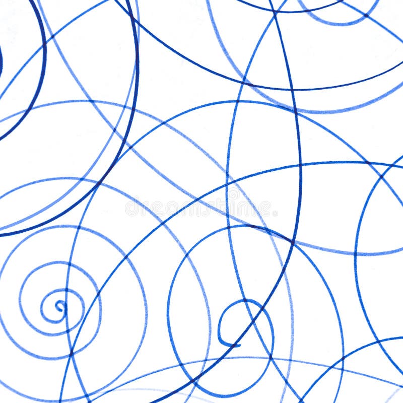 Blue Artistic Scribble Illustration. Tangled Stock Illustration ...