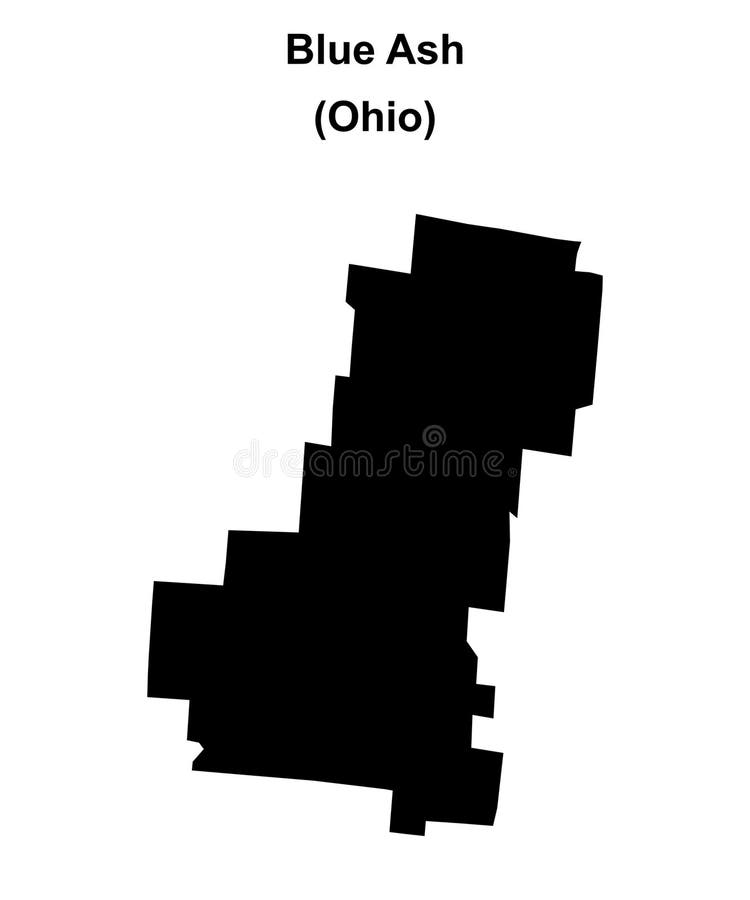 Blue Ash outline map stock vector. Illustration of vector - 357491317