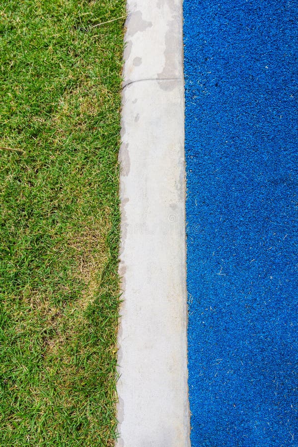 Blue Asphalt Road and Green Grass Stock Photo - Image of route, walkway ...