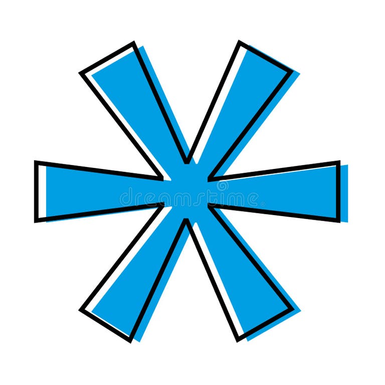 Blue Asterisk Icon. Computer Design Element. Communication Symbol ...