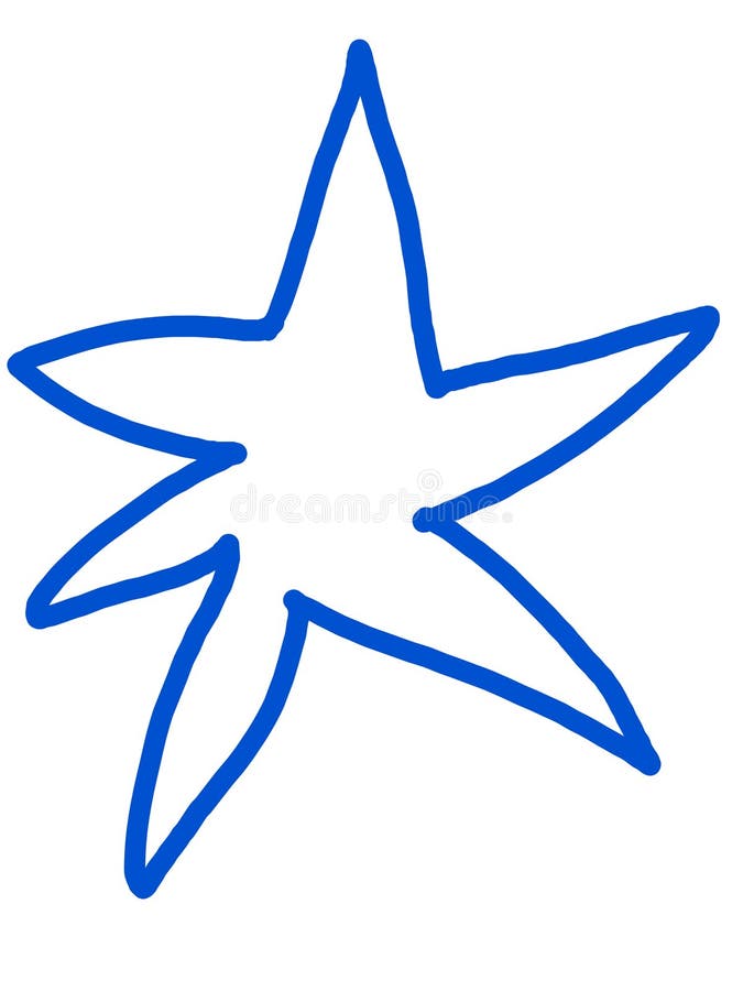 Blue Asymmetrical Hand Drawn Star Representing Uniqueness and ...