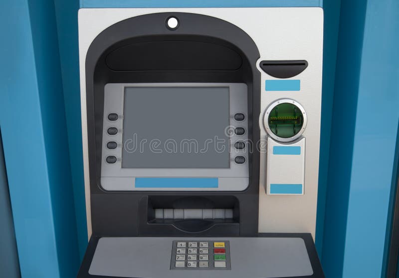 Blue ATM stock photo. Image of machine, cash, financial - 24863246