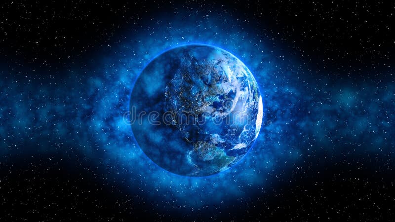 Blue Atmosphere Around Earth Stock Illustration - Illustration of earth ...
