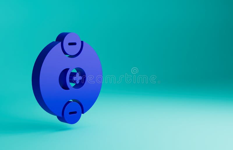Blue Atom Icon Isolated on Blue Background. Symbol of Science ...