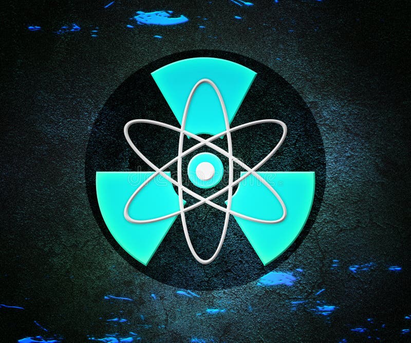 Blue Atom Radioactive Background Stock Illustration - Illustration of ...