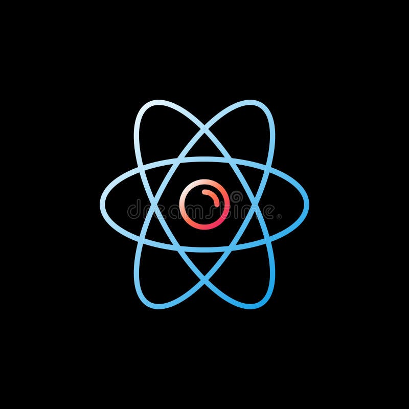 Blue Atom Vector Concept Thin Line Colorful Modern Icon Stock Vector ...