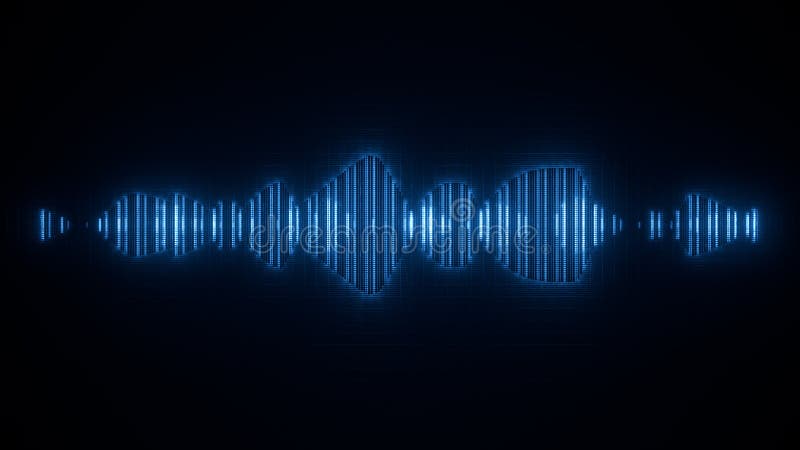 Blue Audio Waveform 3D Render Illustration Stock Illustration ...