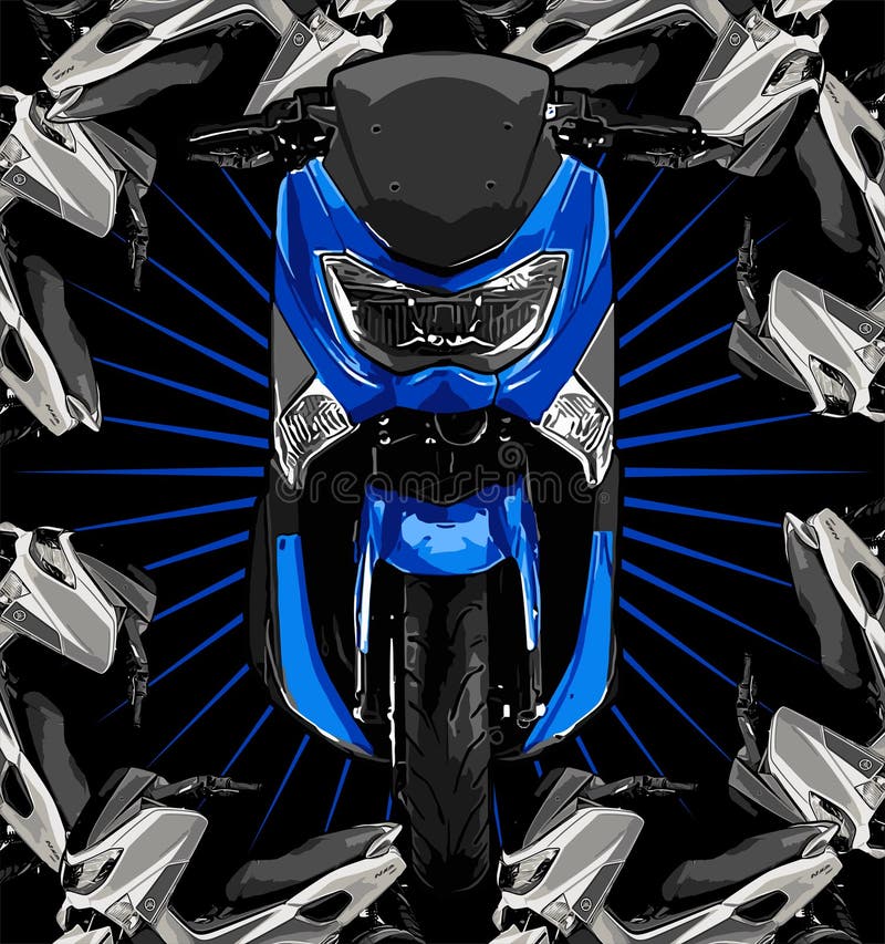 Automatic Scooter Front View Japanese Anime Background Stock Vector ...