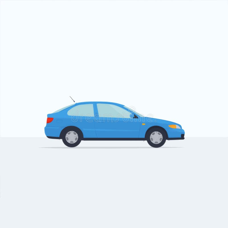 Blue Automobile Side View Road Vehicle Illustration Stock Illustration ...