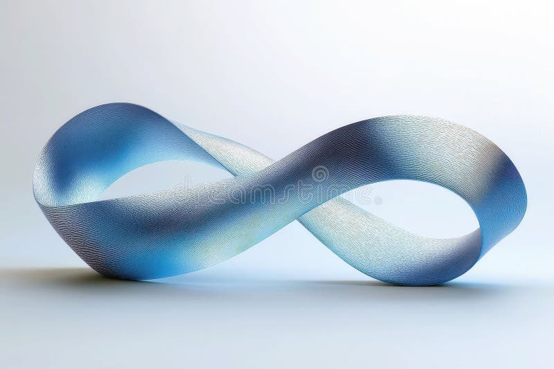 Blue Awareness Ribbon Casting a Shadow on a White Surface Stock Photo ...