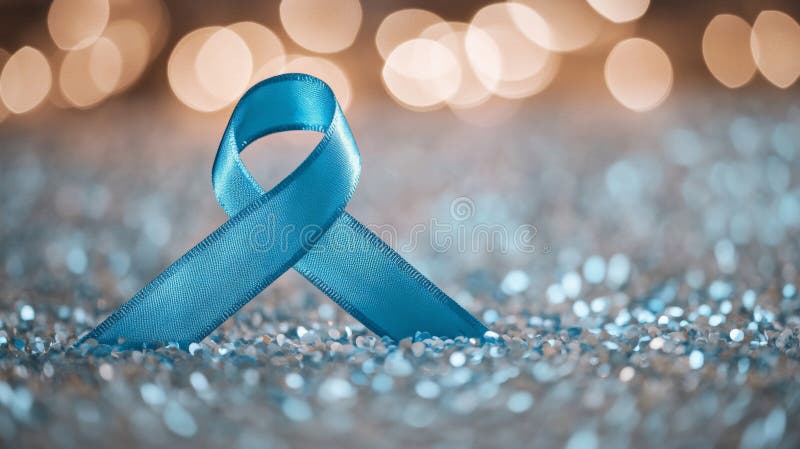 Blue Awareness Ribbon on Sparkling Background Stock Illustration ...