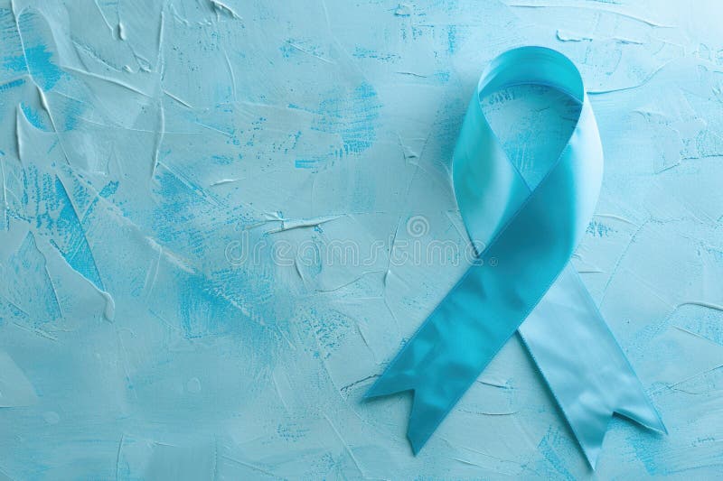 Blue Awareness Ribbon on Textured Fabric for Social Support Campaigns ...