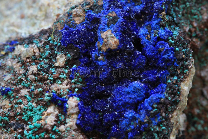 Blue Azurite Mineral Texture Stock Photo - Image of texture, blue ...