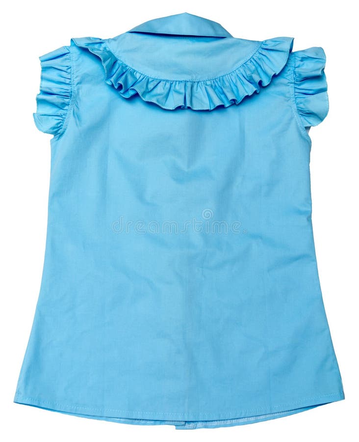 Blue Baby Blouse Isolated Over White Background. Back View Stock Photo ...