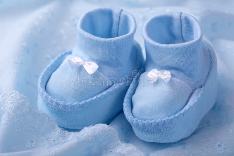 Blue baby shoes stock image. Image of material, child - 14239975