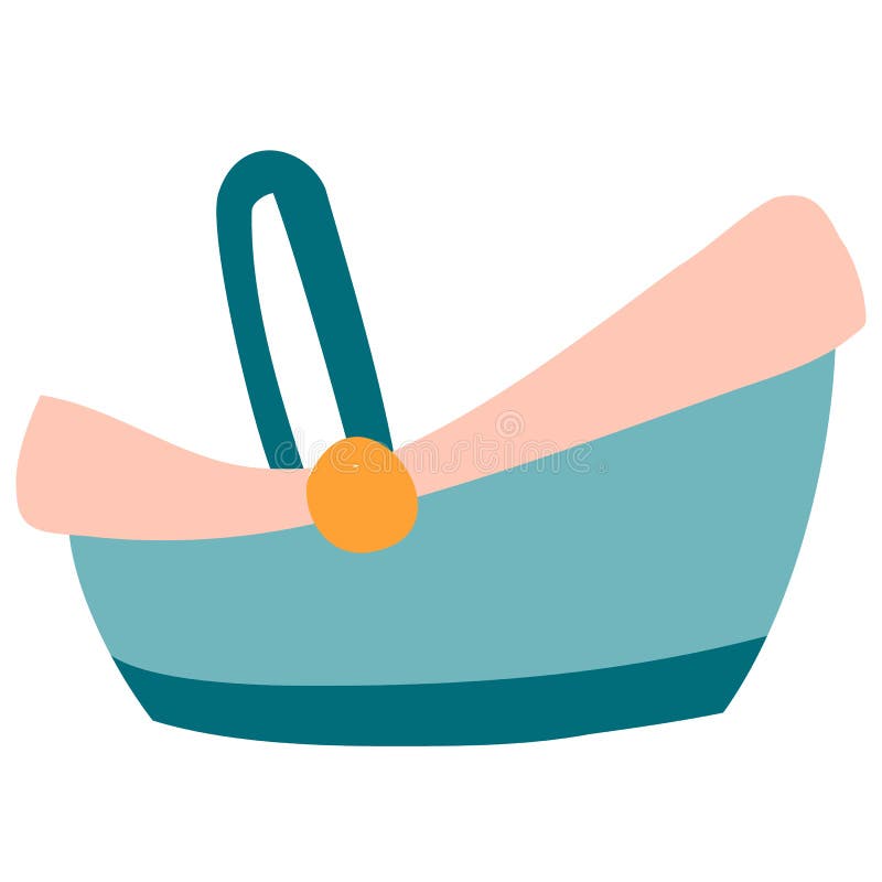 Blue Baby Carrier, Flat, Isolated Object on a White Background, Vector ...