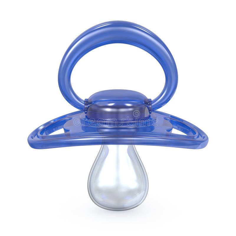 Blue Baby Pacifier Front View 3D Stock Illustration - Illustration of ...