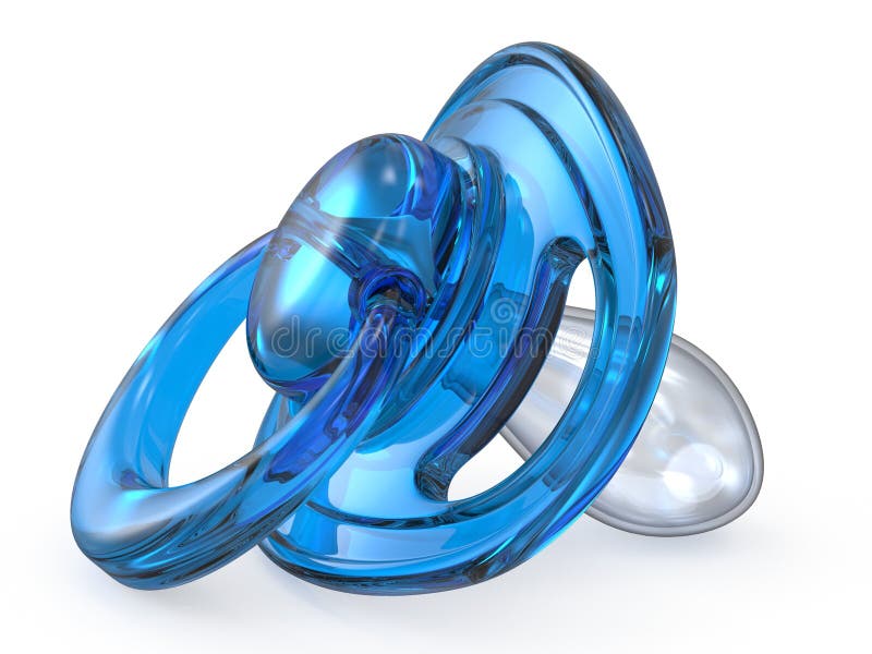 Blue Baby Pacifier Front View 3D Stock Illustration - Illustration of ...