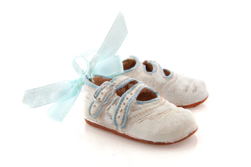 Blue baby shoes stock image. Image of ribbon, child, shoes - 12921495