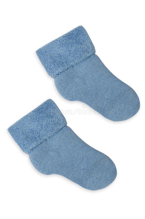 Blue Baby Socks Isolated on White Stock Photo - Image of baby, little ...