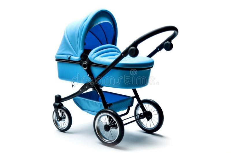 Blue Baby Stroller Isolated on a Transparent Background. AI Stock ...
