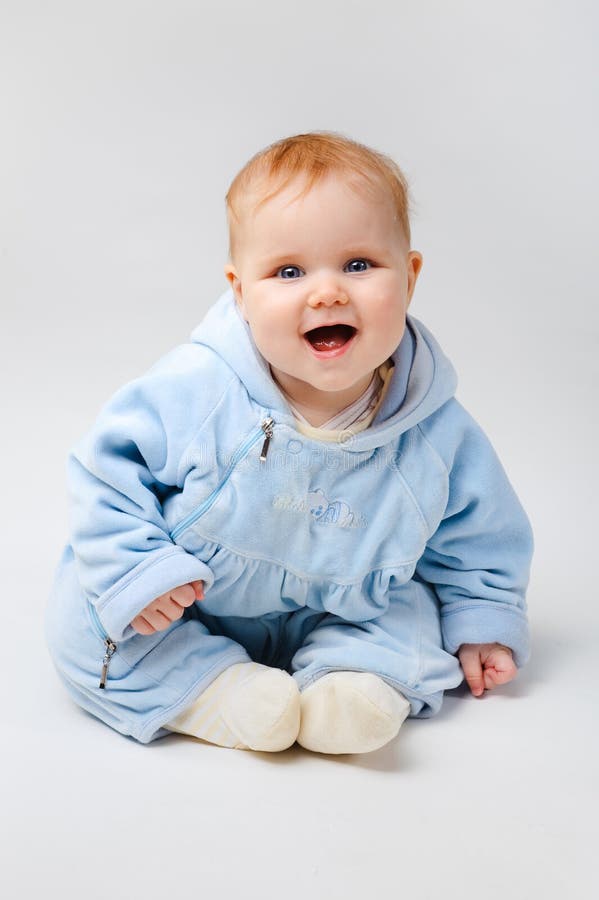 Blue baby in a studio stock photo. Image of infant, carefree - 37157968