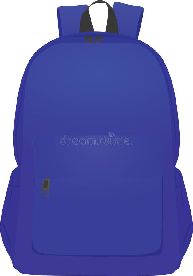 Blue back pack stock vector. Illustration of hand, backpack - 162719967