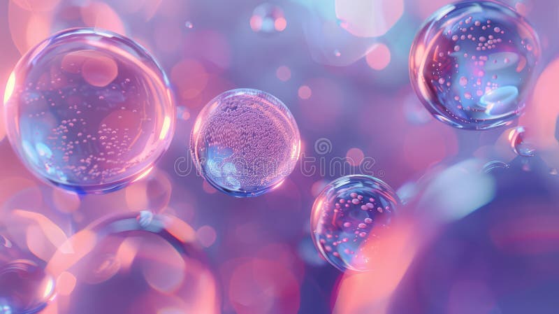 Blue Backdrop Adorned with Shiny Round Textured Bubbles Stock ...