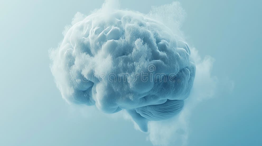 A Blue Backdrop Featuring a Polygonal Illustration of a Human Brain ...