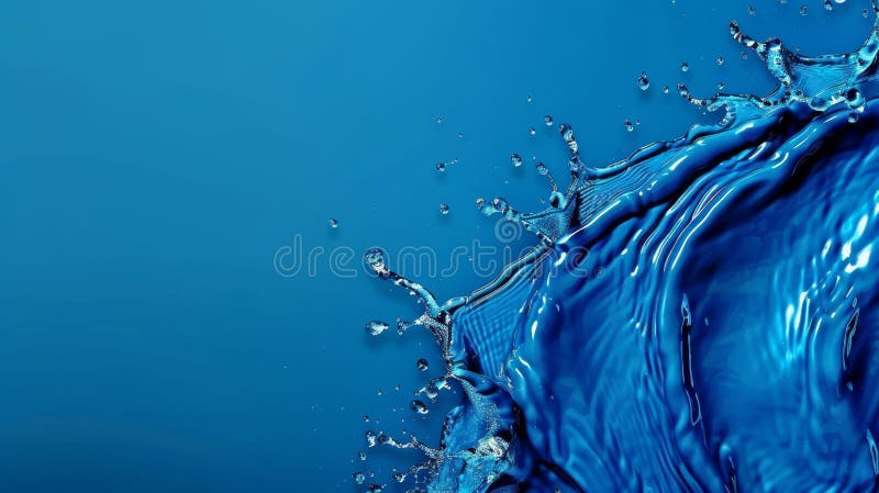 A Blue Backdrop Featuring Water Cascading from Above and Below at Its ...