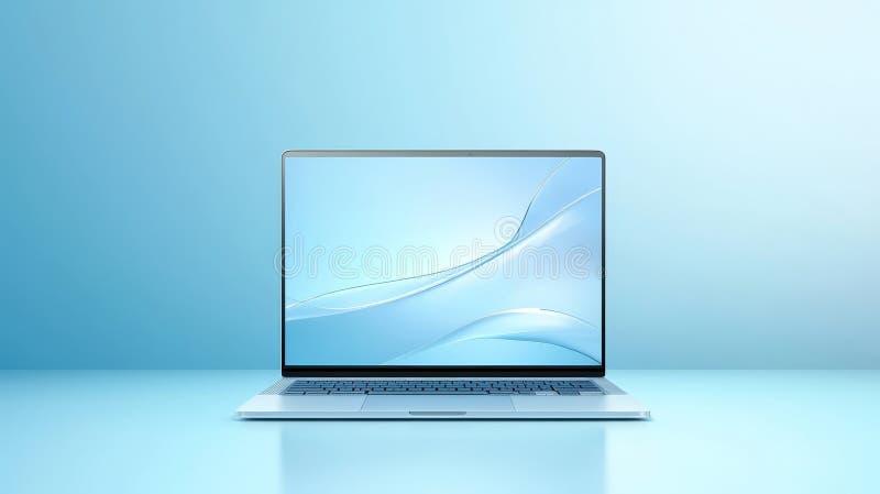 Vibrant Blue Backdrop Laptop Image, Modern Technology for Enhanced Work ...