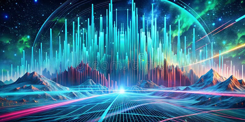 Blue Background with Abstract Digital Lines and Dots for Design ...