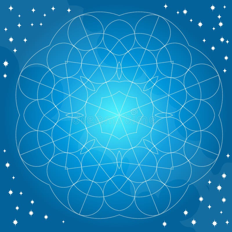 Blue Background with Abstract Geometric Pattern of Circles. Template ...