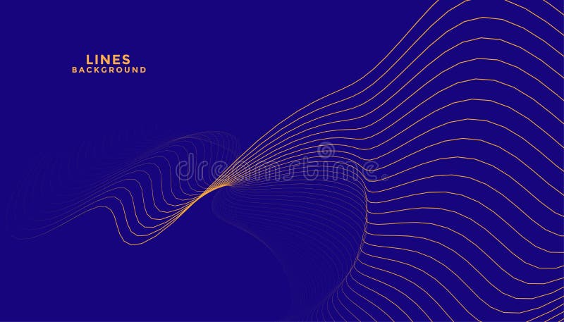 Blue Background with Abstract Yellow Lines Design Stock Vector ...