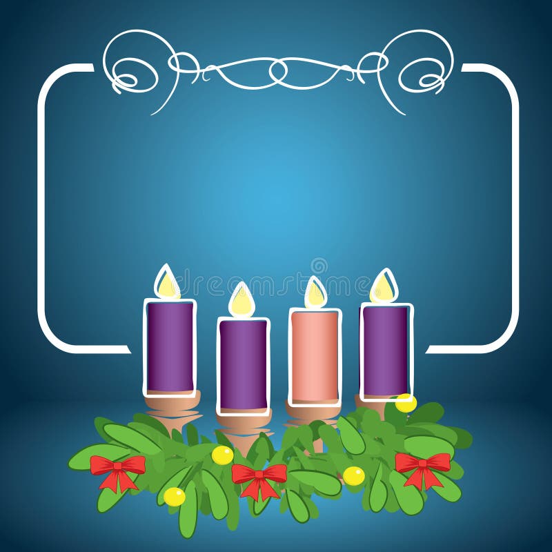 Blue Advent Candles Clip Art