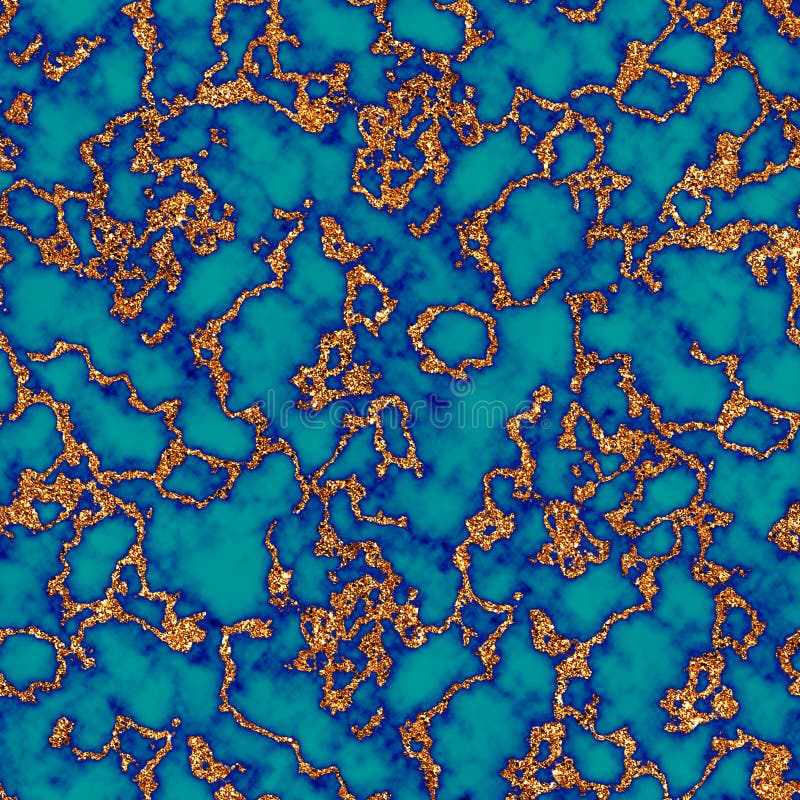 Blue Background, Azure Marble Seamless Pattern, Blue Marble with Gold ...