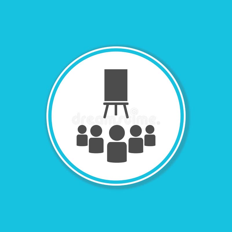 Course Icon in Circle on Blue Background Stock Illustration ...